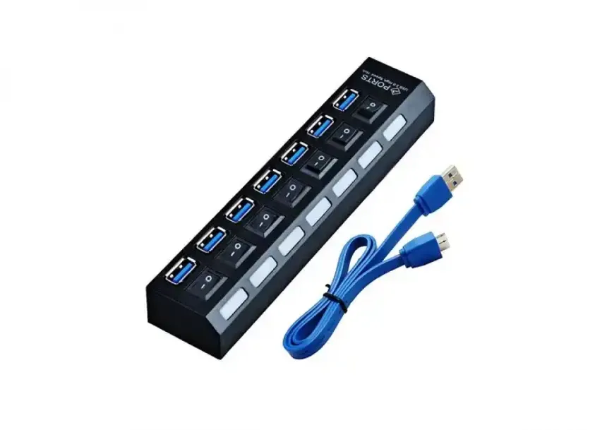 USB Hub 7 port Kettz KT-HUSB.74 3.0 Tip A Crni