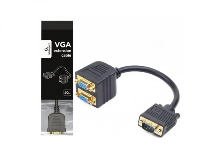 Adapter GEMBIRD VGA Splitter kabl 20cm CC-VGAX2-20CM