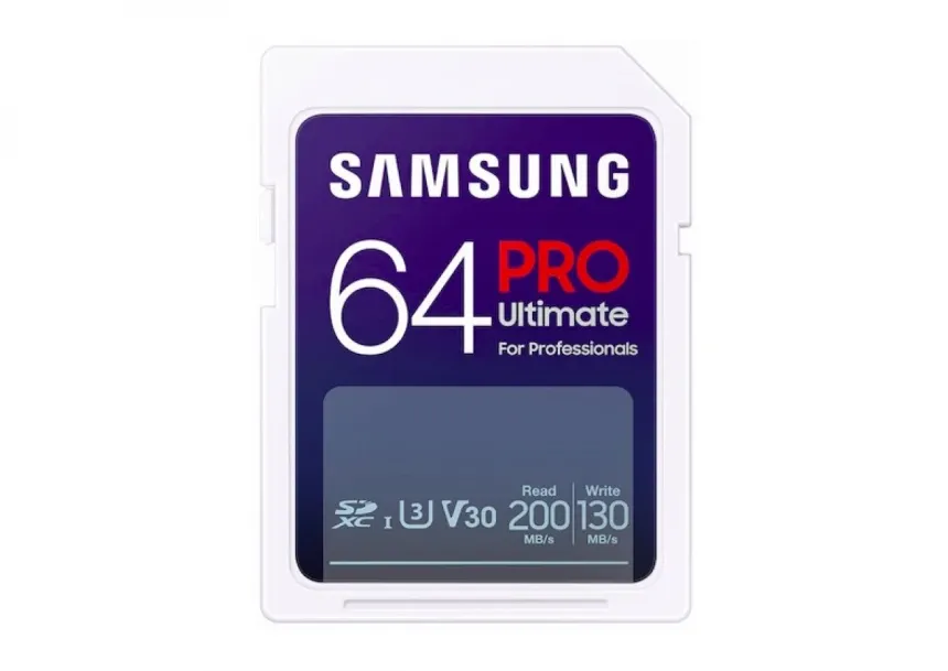 Samsung MB-SY64S/WW SD Card 64GB, PRO Ultimate, SDXC, UHS-I U3 V30, Read up to 200MB/s, Write up to 130 MB/s, for 4K and FullHD video recording
