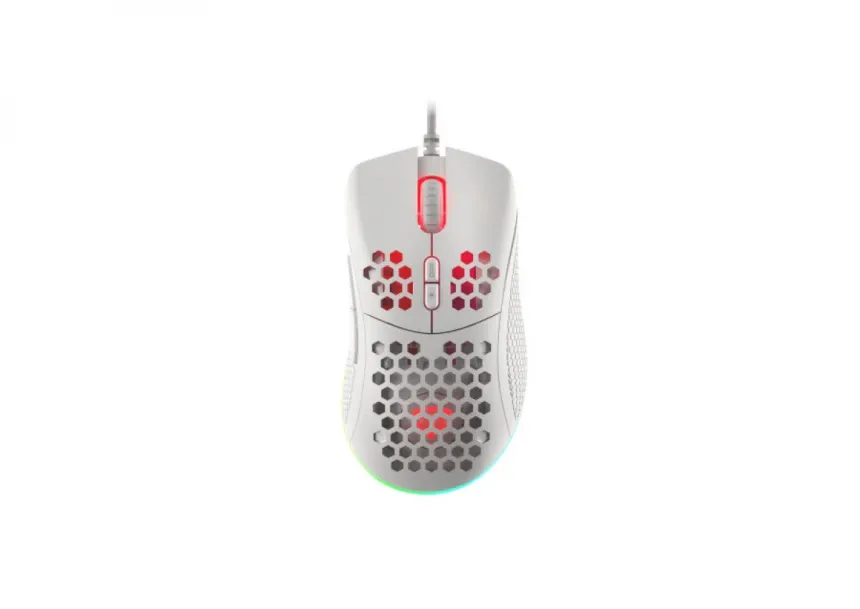 Natec NMG-1840 GENESIS KRYPTON 555, Gaming Optical Mouse 200-8000 DPI, Maximum acceleration 35 G, KAILH Switches, RGB LED, 7 Buttons, USB, White, Cable 1,8 m