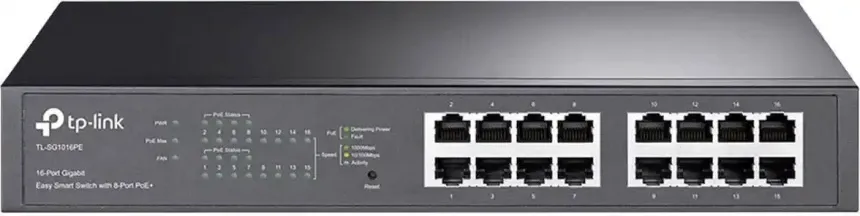 Svič 10/100/1000 16-port TP-Link TL-SG1016PE 8 PoE+ portova 802.3af/at d