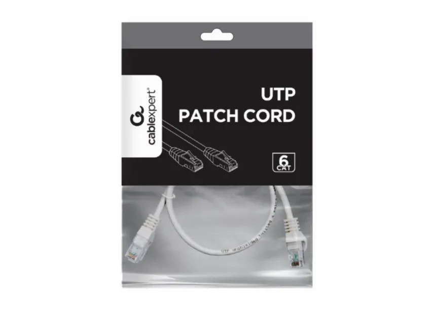 PP6U-CU-0.5M Gembird Mrezni kabl, CAT6 BAKARNI UTP Patch cord 0.5m grey