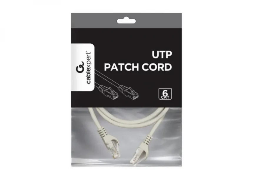 PP6U-CU-1M Gembird Mrezni kabl, CAT6 BAKARNI UTP Patch cord 1m grey