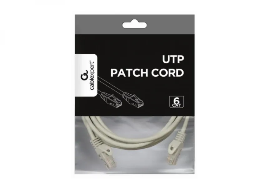PP6U-CU-3M Gembird Mrezni kabl, CAT6 BAKARNI UTP Patch cord 3m grey