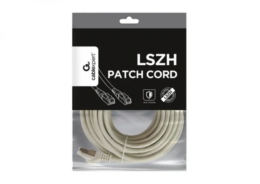 PP6A-LSZHCU-7.5M Gembird Mrezni kabl, SFTP CAT.6A BAKARNI LSZH Patch cord 7.5m Grey