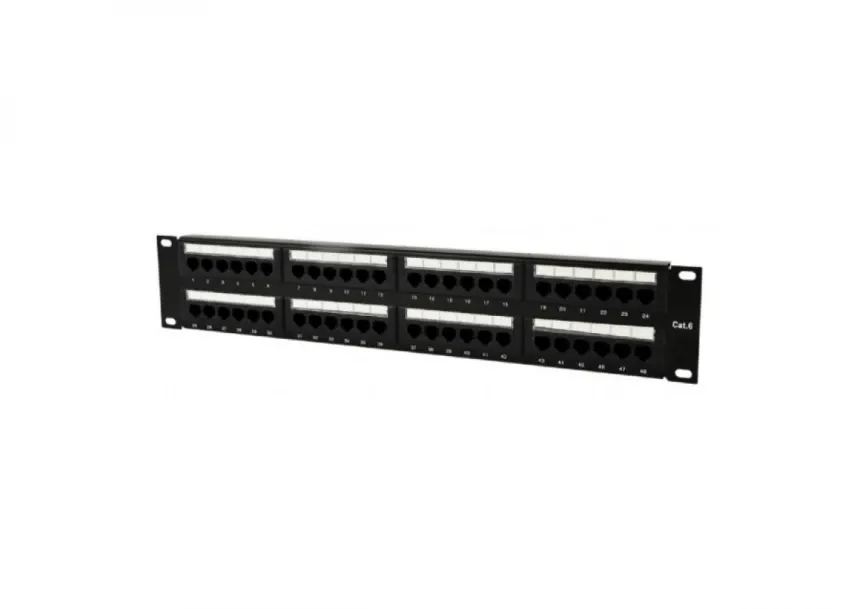 NPP-C648CM-001 Gembird Cat.6 48 port patch panel with rear cable management