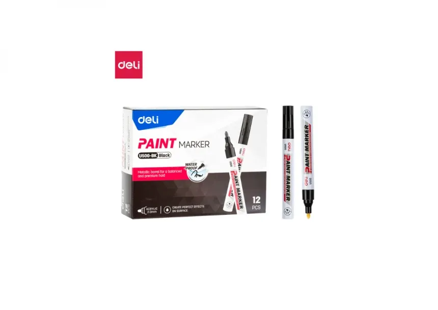PAINT MARKER DELI crni - okrugli vrh 2mm EU500-BK