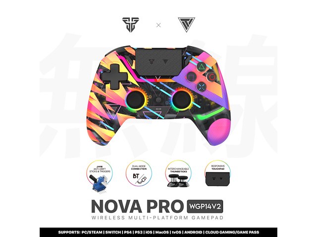 Joypad wireless Fantech WGP14V2 NOVA PRO multiplatform Rainbow