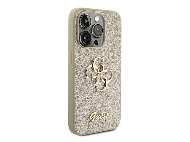 Torbica Guess Hc Fixed Glitter 4G Big Metal Logo za iPhone 15 Pro 6.1 zlatna (GUHCP15LHG4SGD)