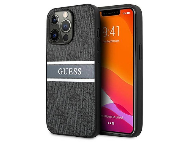 Torbica Guess Stripe za iPhone 13 Pro Max 6.7 siva (GUHCP13X4GDGR)