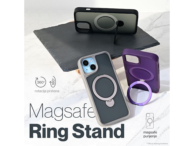 Torbica Magsafe Ring Stand za iPhone 13 6.1 ljubicasta