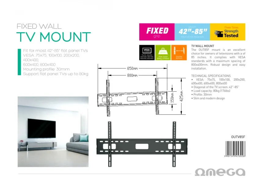Drzac Omega OUTV85F za TV fixedj
