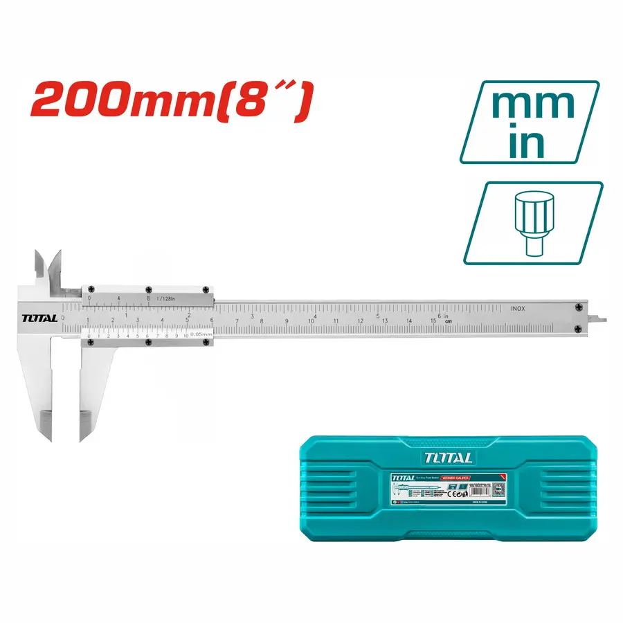 Total Metalni šubler TMT312001, Kutija, 200mm