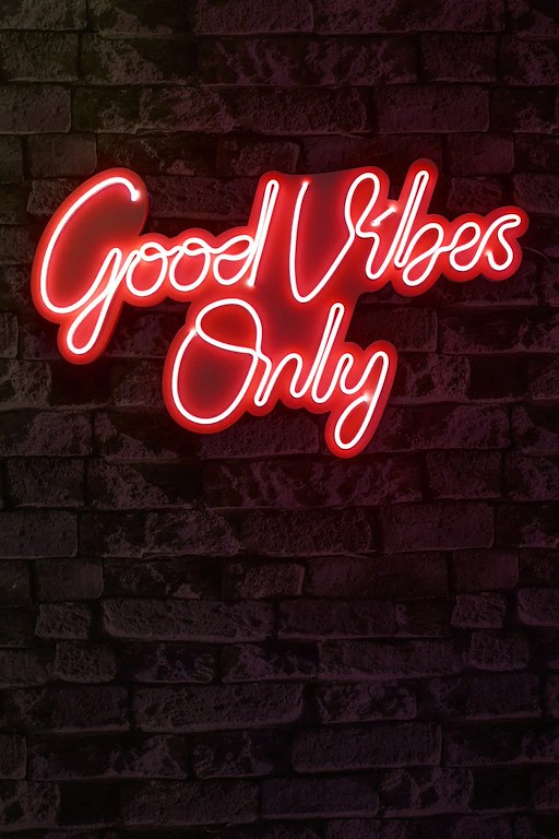 Wallity Zidna LED dekoracija Good Vibes Only 2, IP67, 375 cm, 12V, Crvena