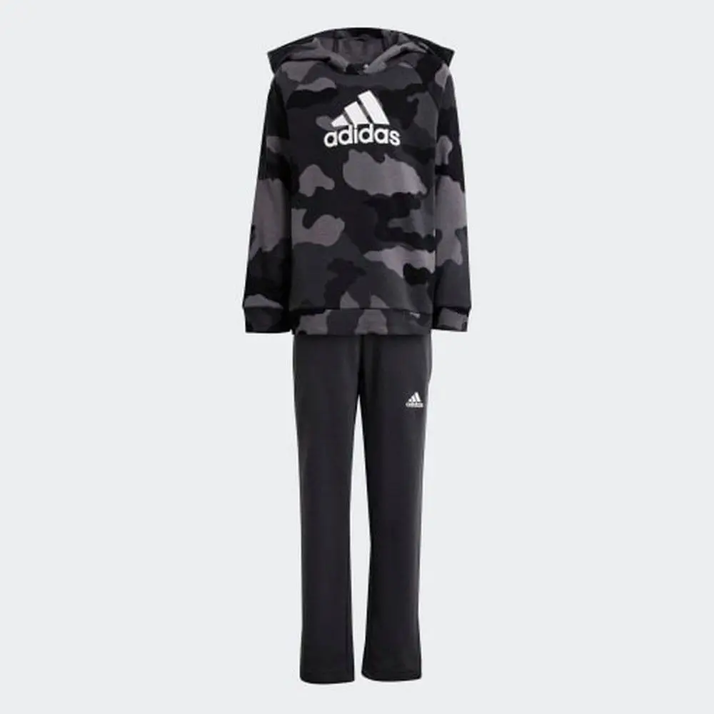 Adidas Trenerka za dečake Essentials allover print hoodie set kids, Crna