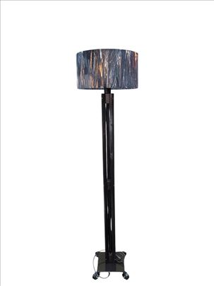 Podna lampa Rustik crna
