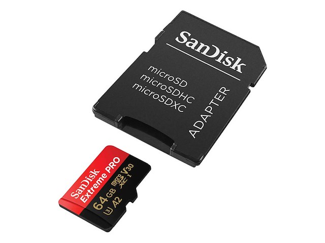 Mem.Kartica SanDisk SDXC Extreme Pro micro 64GB 200MB/s A2 UHS-I U3 V30+adapter