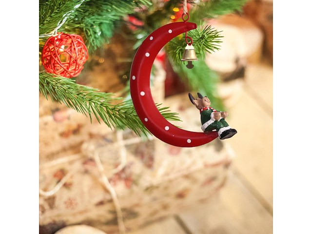 Novogodisnji ukras mesec sa irvasom