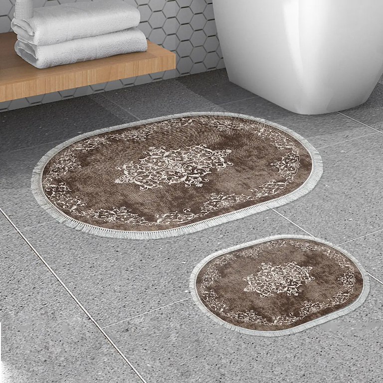 L'essentiel Maison Set 2 prostirke za kupatilo Braon