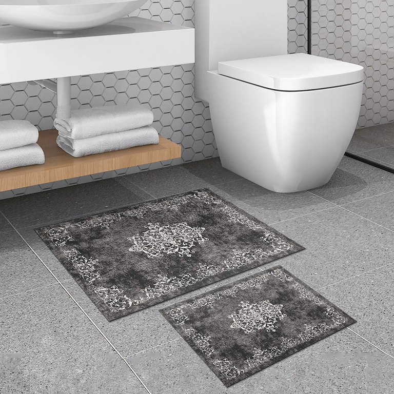 L'essentiel Maison Set 2 prostirke za kupatilo Sivi