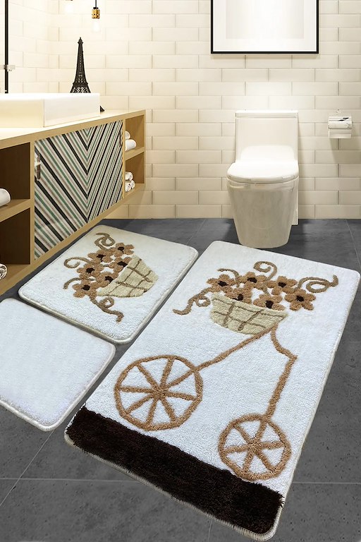 L'essentiel Maison Set 3 prostirke za kupatilo Šareni