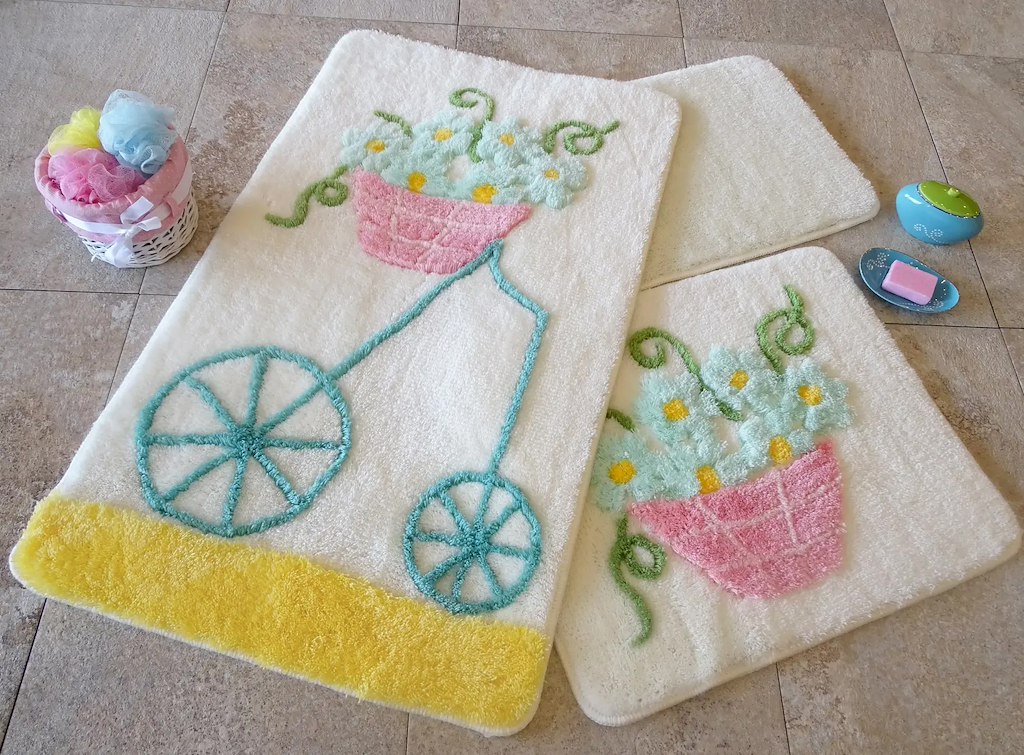 L'essentiel Maison Set 3 prostirke za kupatilo Šareni