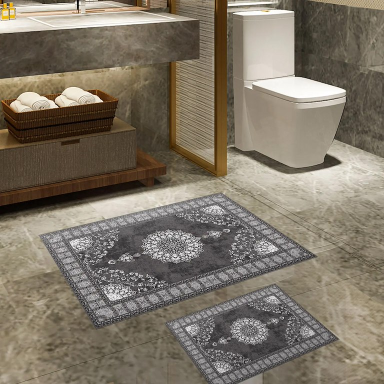 L'essentiel Maison Set 2 prostirke za kupatilo Sivi