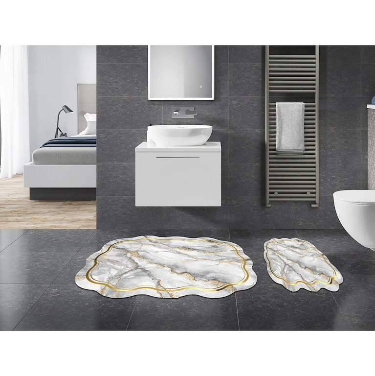 L'essentiel Maison Set 2 prostirke za kupatilo Sivi