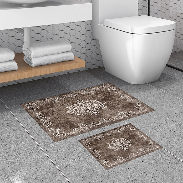 L'essentiel Maison Set 2 prostirke za kupatilo Braon