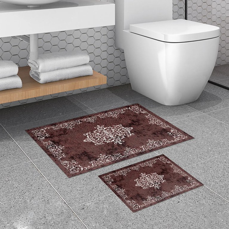 L'essentiel Maison Set 2 prostirke za kupatilo Bordo