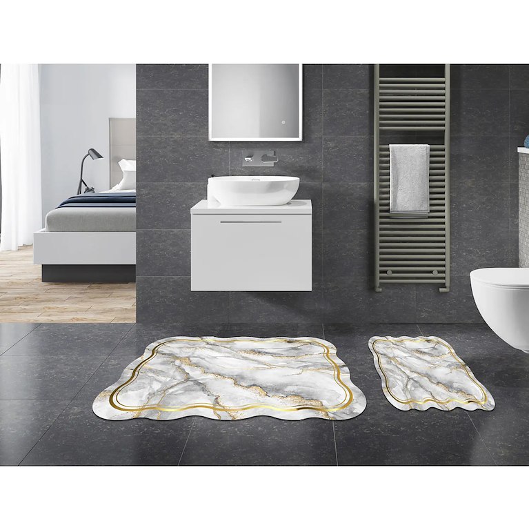 L'essentiel Maison Set 2 prostirke za kupatilo Sivi