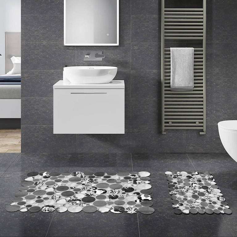L'essentiel Maison Set 2 prostirke za kupatilo Sivi