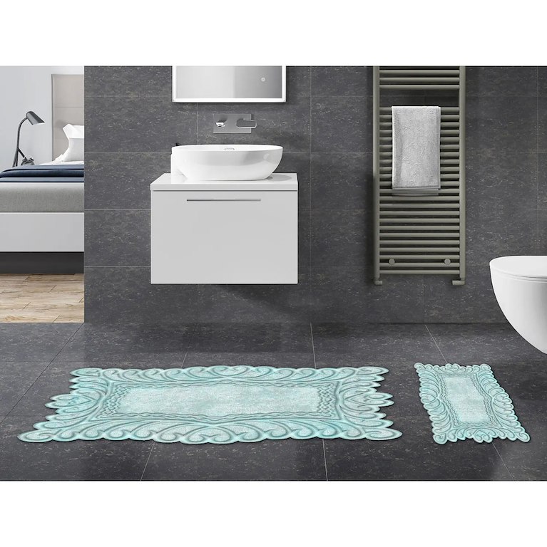 L'essentiel Maison Set 2 prostirke za kupatilo Plavi