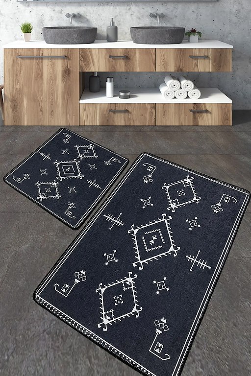 L'essentiel Maison Set 2 prostirke za kupatilo Tamnosivi