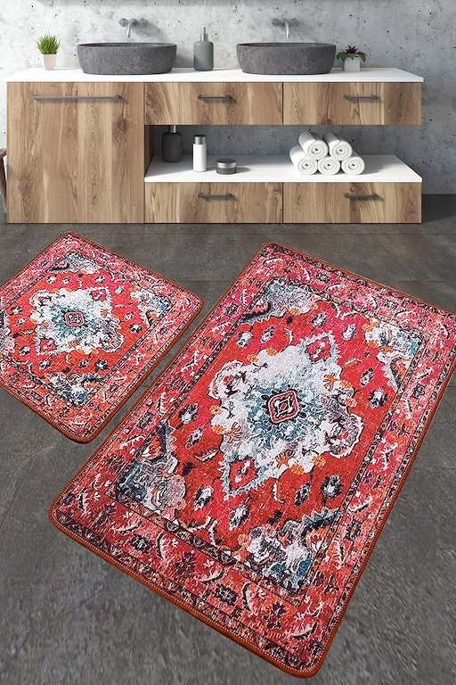 L'essentiel Maison Set 2 prostirke za kupatilo Plavi