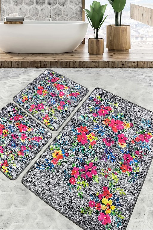 L'essentiel Maison Set 3 prostirke za kupatilo Šareni
