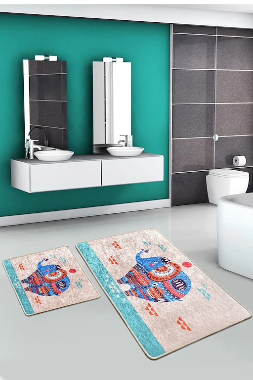 L'essentiel Maison Set 2 prostirke za kupatilo Šareni