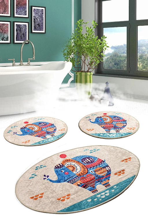 L'essentiel Maison Set 3 prostirke za kupatilo Šareni