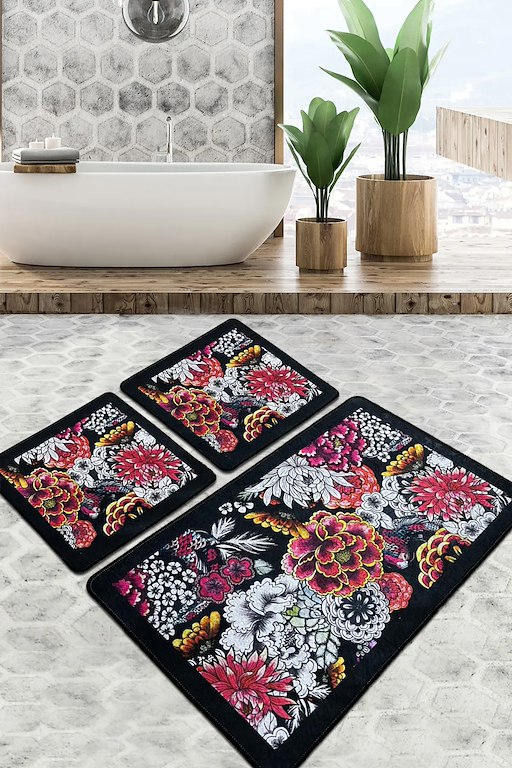 L'essentiel Maison Set 3 prostirke za kupatilo Šareni