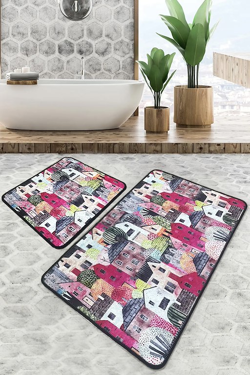 L'essentiel Maison Set 2 prostirke za kupatilo Šareni