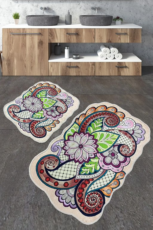 L'essentiel Maison Set 2 prostirke za kupatilo Šareni
