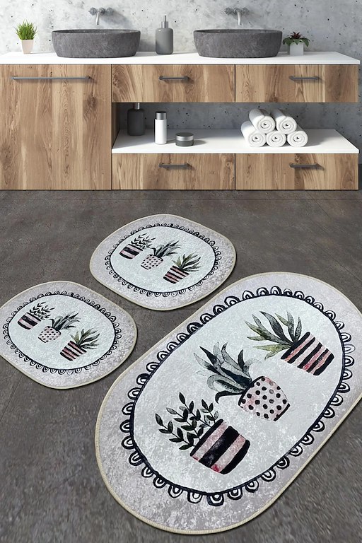 L'essentiel Maison Set 3 prostirke za kupatilo Šareni