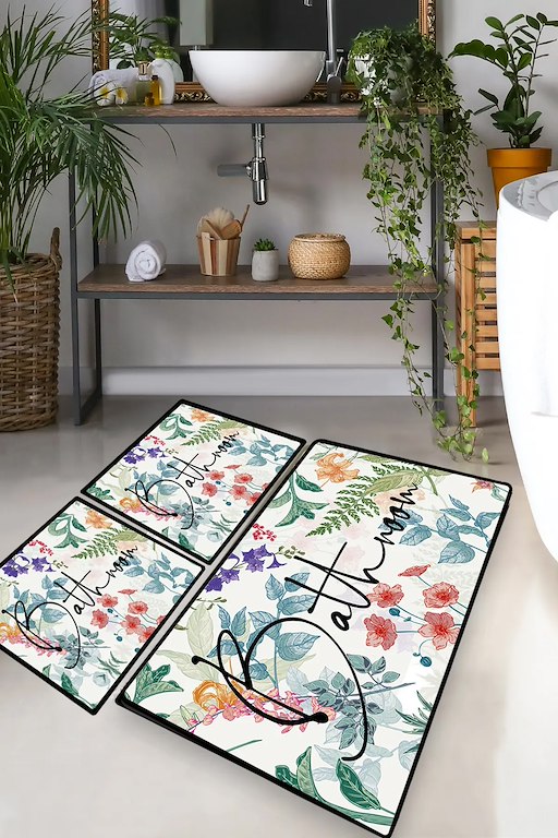 L'essentiel Maison Set 3 prostirke za kupatilo Šareni