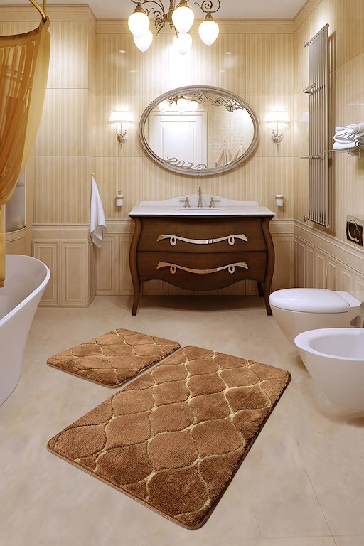L'essentiel Maison Set 2 prostirke za kupatilo Krem