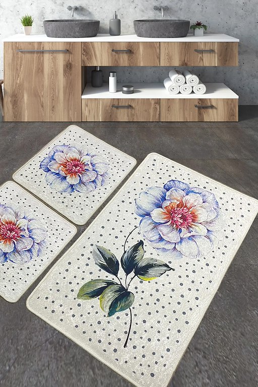 L'essentiel Maison Set 3 prostirke za kupatilo Šareni