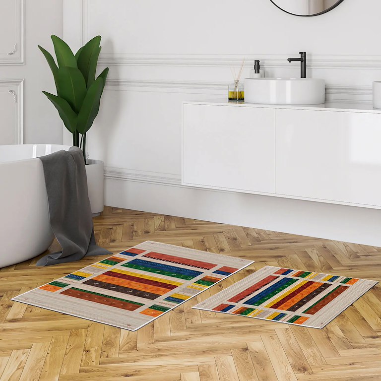L'essentiel Maison Set 2 prostirke za kupatilo Šareni