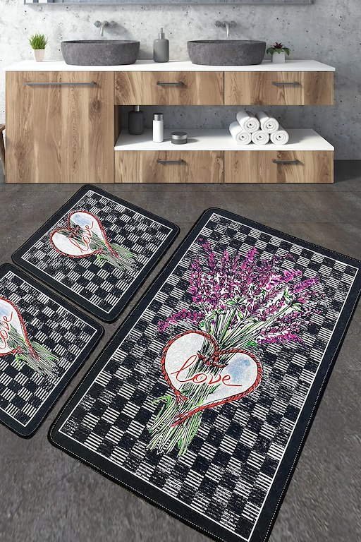 L'essentiel Maison Set 3 prostirke za kupatilo Šareni