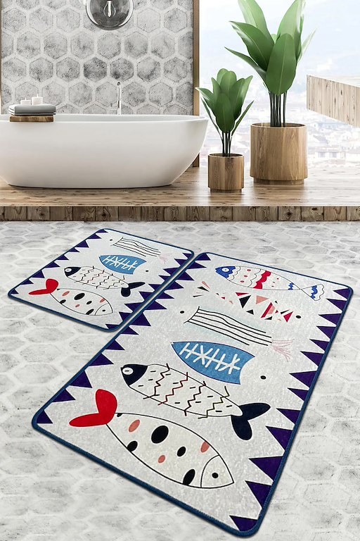 L'essentiel Maison Set 2 prostirke za kupatilo Šareni