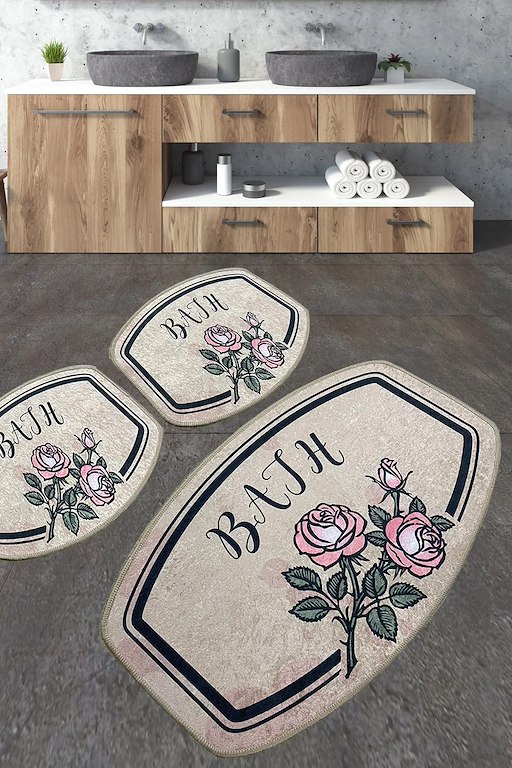 L'essentiel Maison Set 3 prostirke za kupatilo Šareni