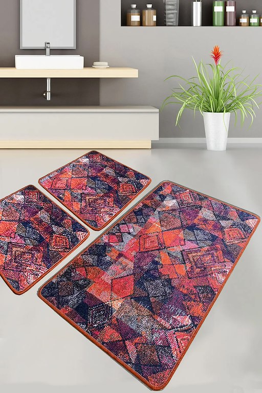 L'essentiel Maison Set 3 prostirke za kupatilo Šareni